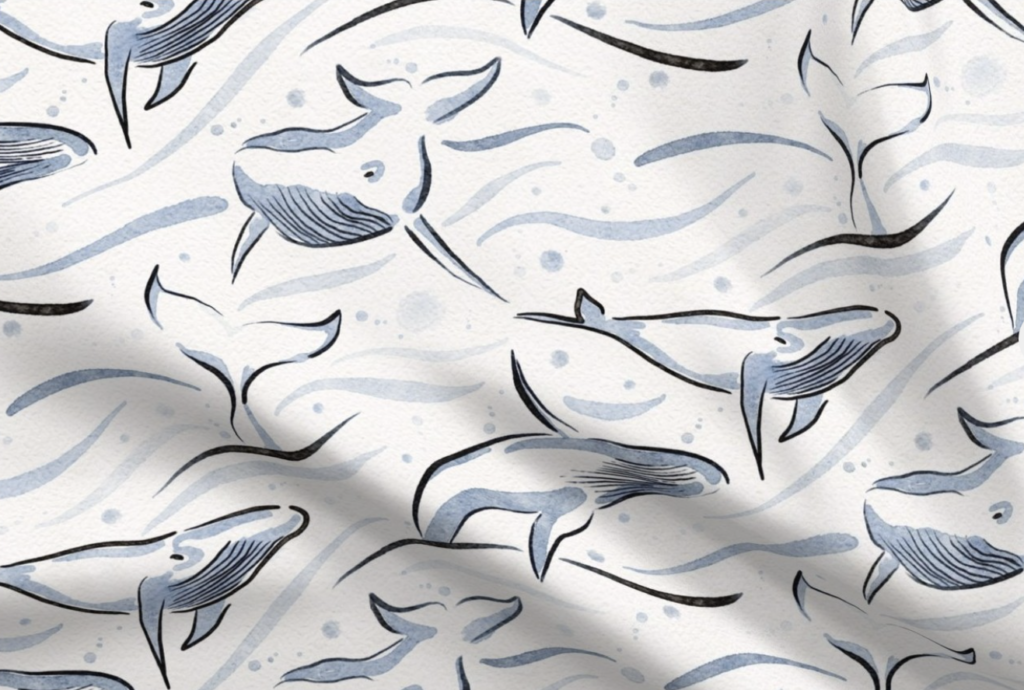 Humpback Whales - Plums and Pumpkins - Handmade Blankets